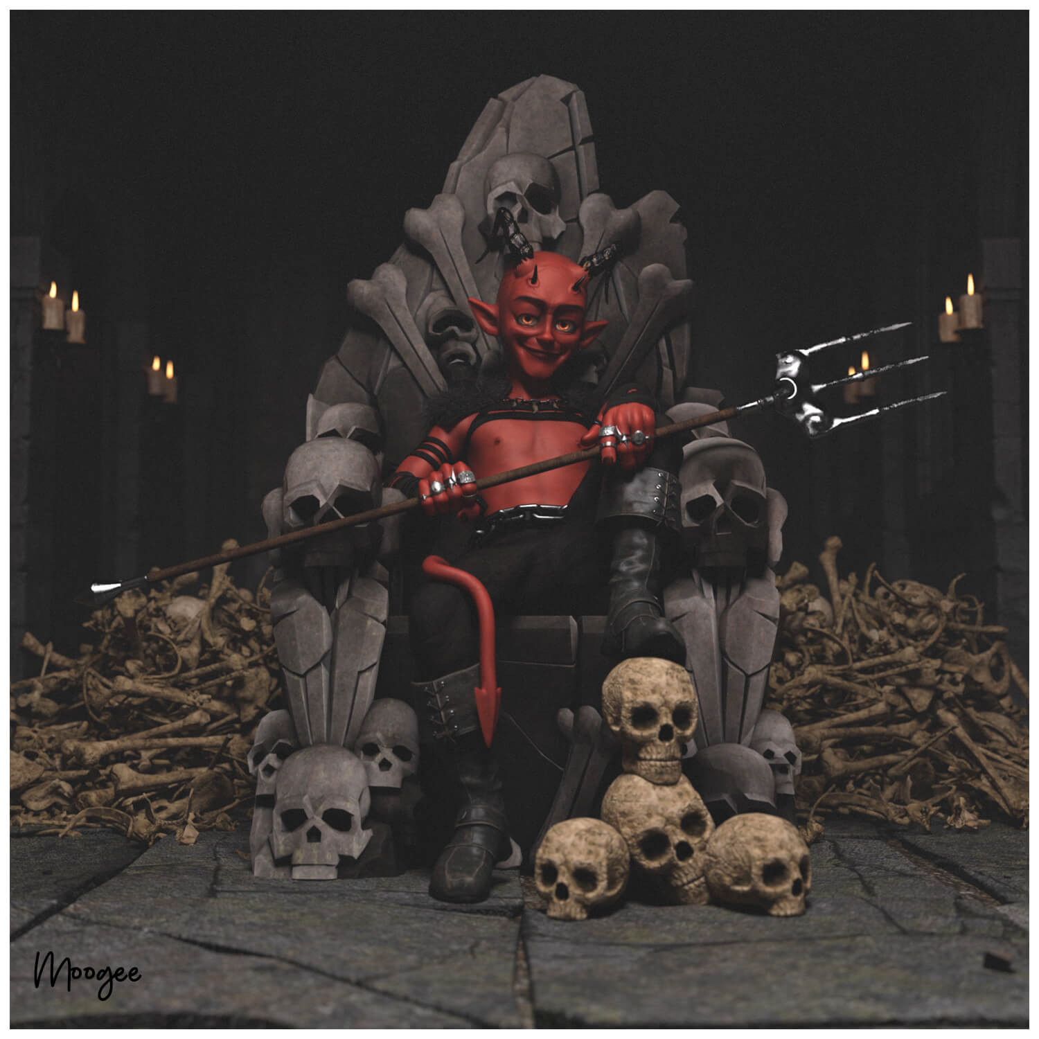 Toon Demon 3D Render, Digital Art by Moogee