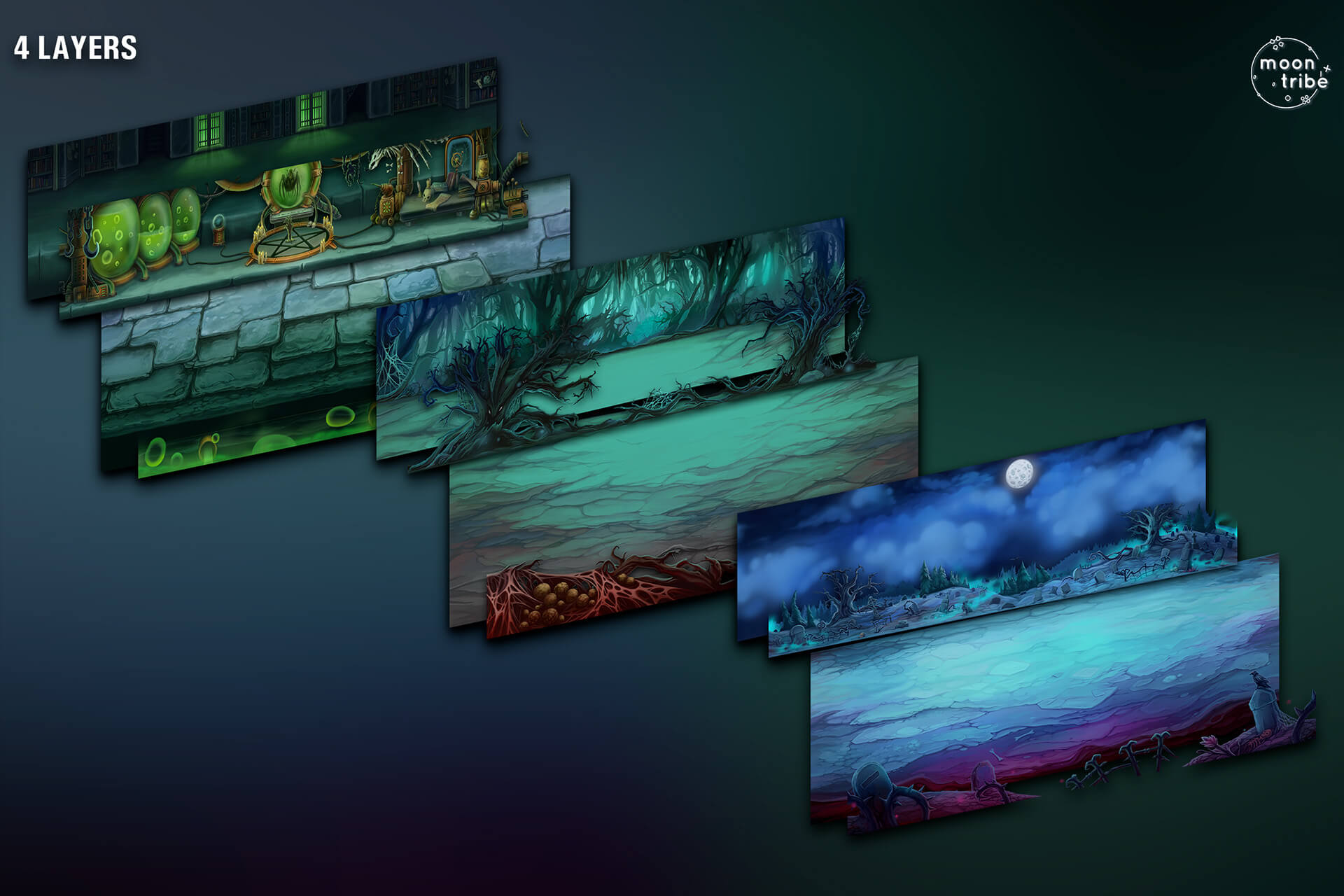 Fantasy Backgrounds #3 - 2D Game Asset by Moon_Tribe