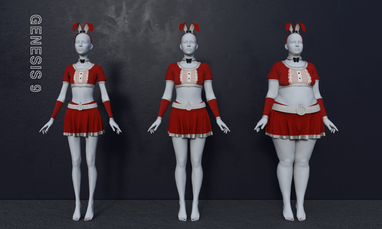 MG-Christmas Bunny G9 G8F dForce Daz Content by moongentleman