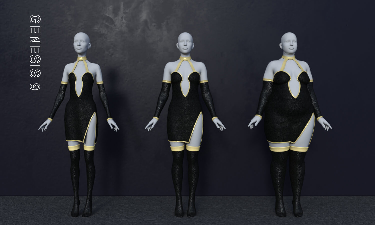 MG-Sexy Leather Dress G9 G8F dForce Daz Content by moongentleman