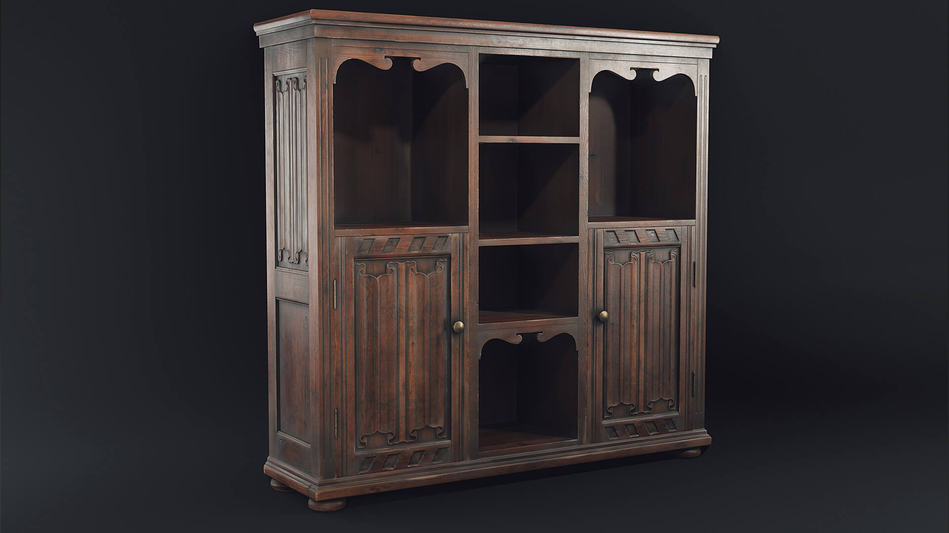 Gothic bookcase 3D Render, Digital Art by Moonglade