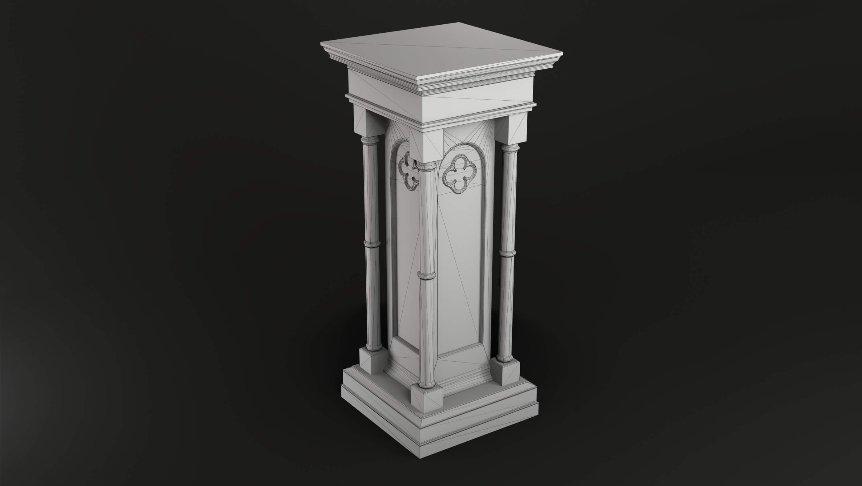 Gothic Statue Pedestal - 3D Model by Moonglade