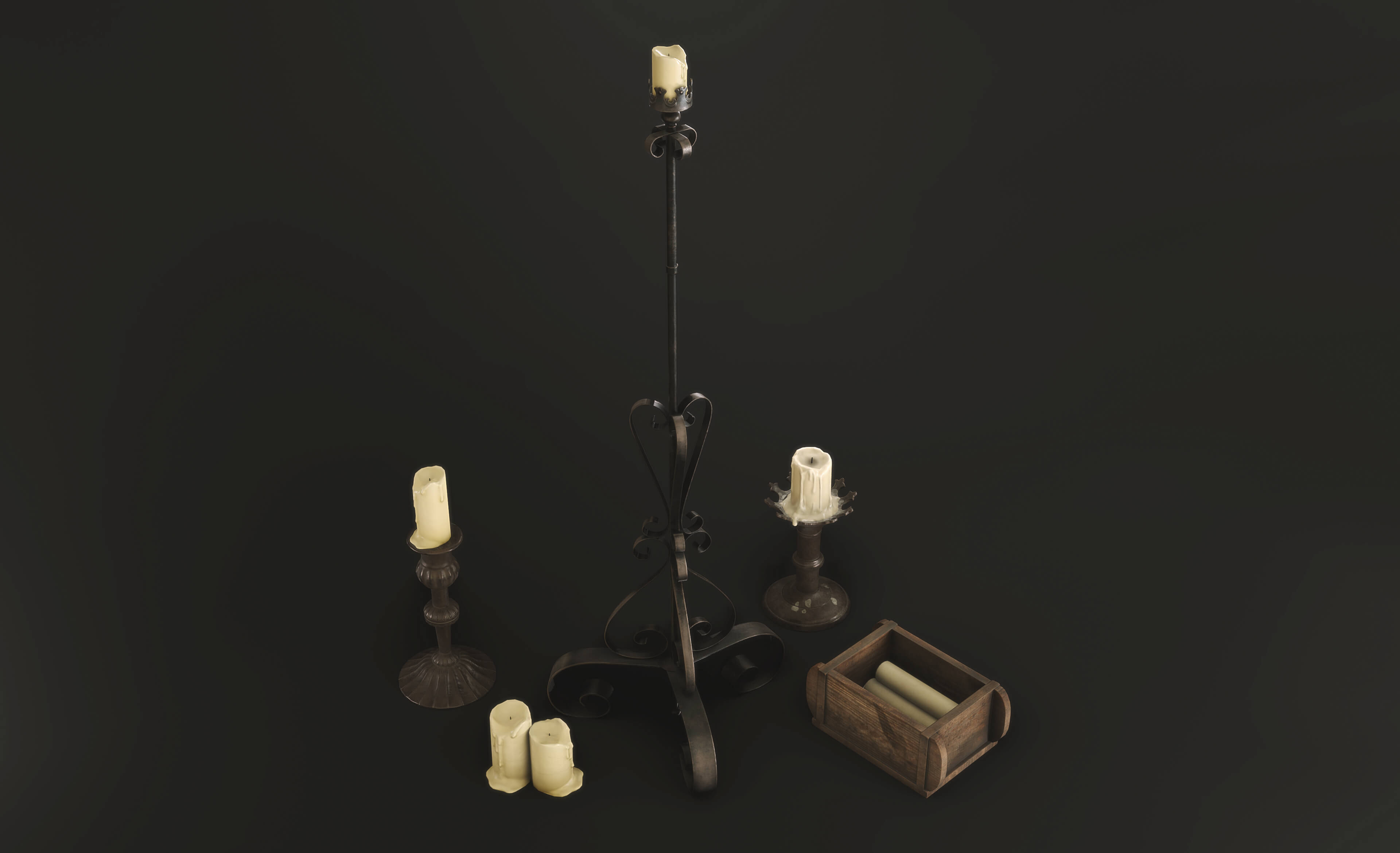 Medieval Candles Pack - 3D Model by Moonglade