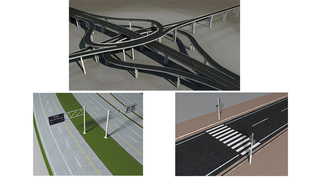 Bridge and Road and Street 3D Model by moonlightmah