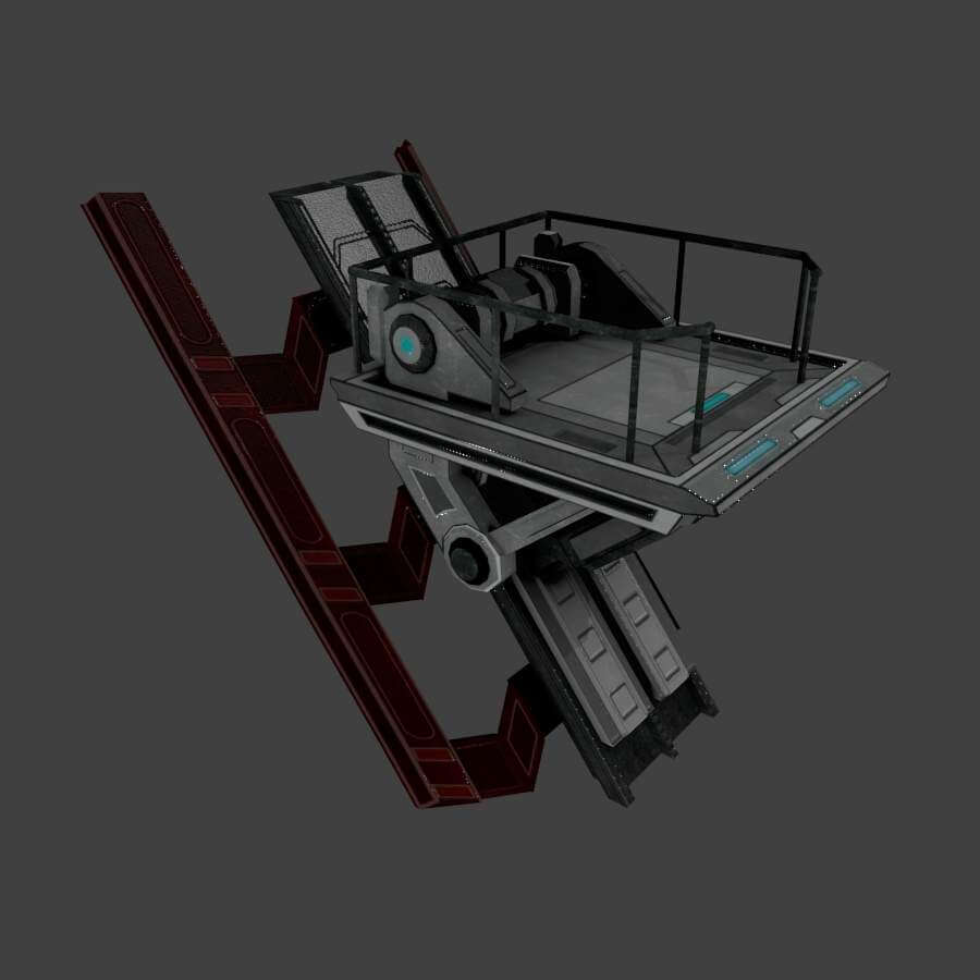 Sci-fi Diagonal Elevator 3D Model by MoonLoop