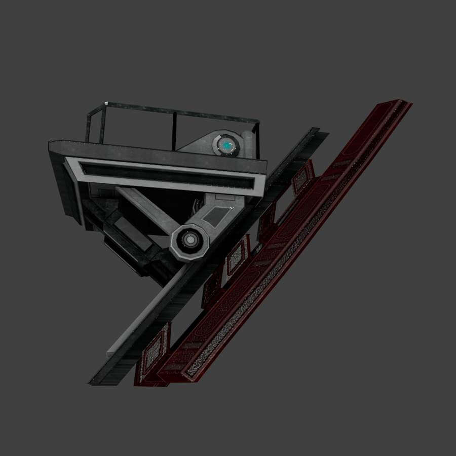 Sci-fi Diagonal Elevator 3D Model by MoonLoop