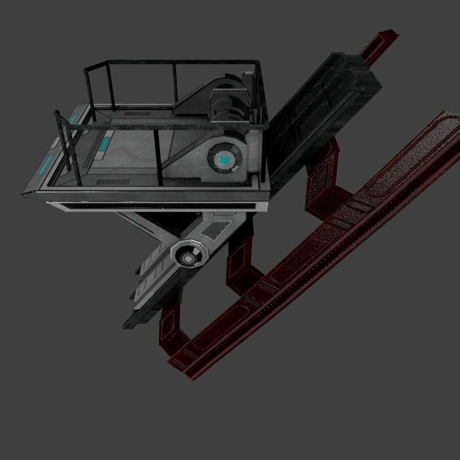Sci-fi Diagonal Elevator 3D Model by MoonLoop