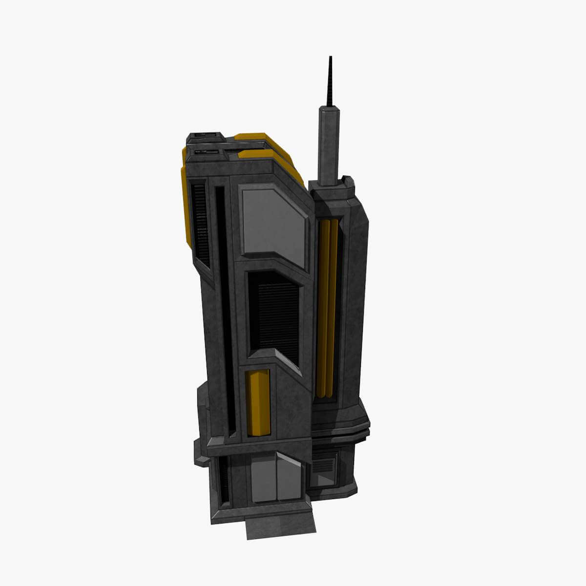 Sci-Fi Tower Building 3D Model by MoonLoop
