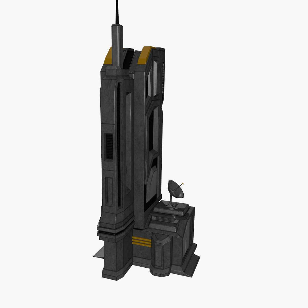 Sci-Fi Tower Building 3D Model by MoonLoop