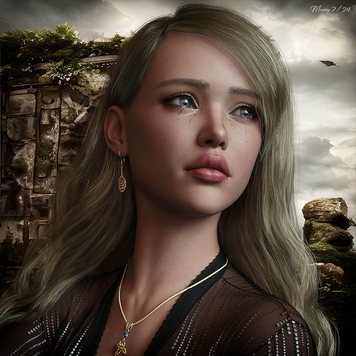 Sad Memories 3D Render, Digital Art by moony666