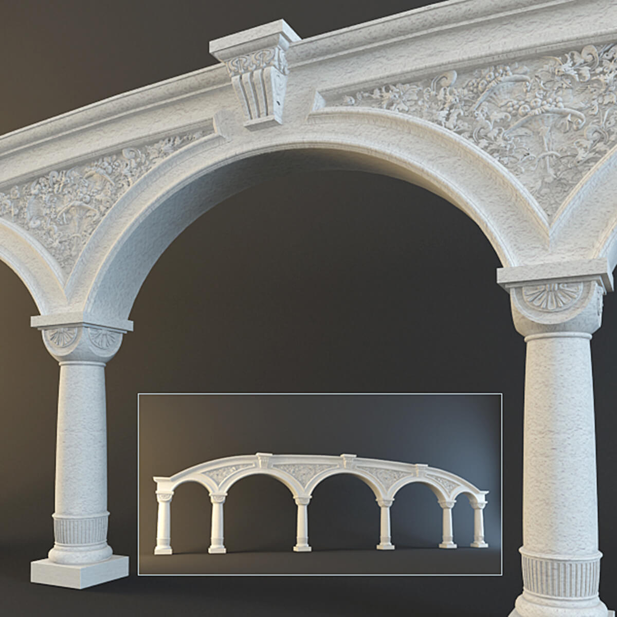 Colonnade 01 Arka - 3D Model by moradalia