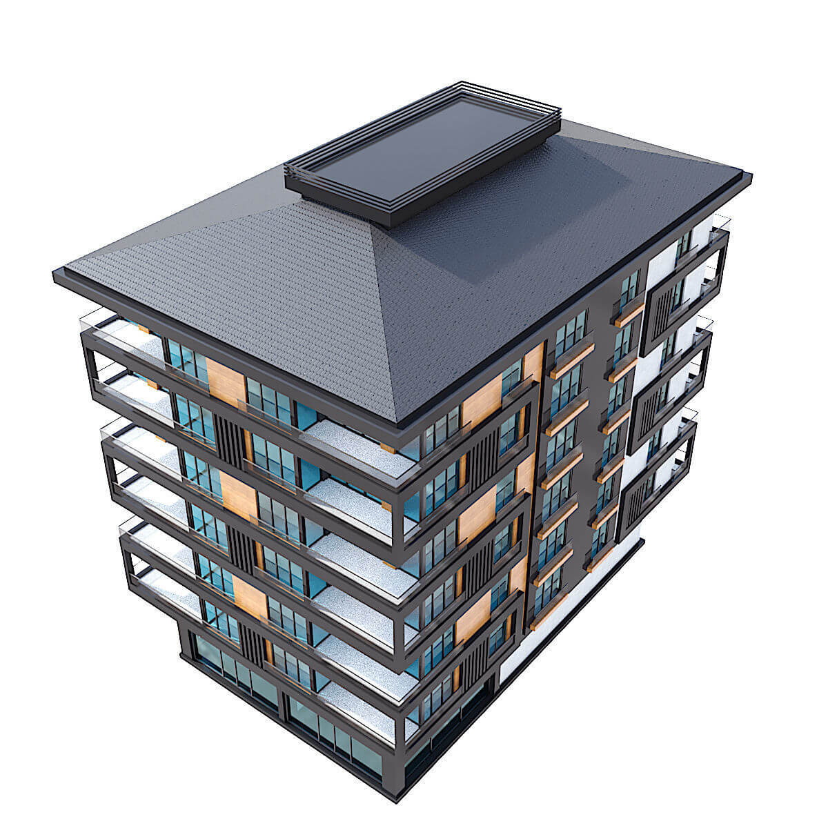 Modern Residential Building - 3D Model by moradalia