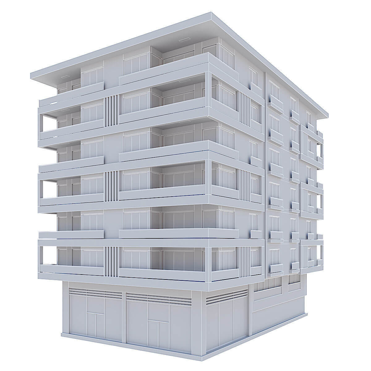 Modern Residential Building - 3D Model by moradalia