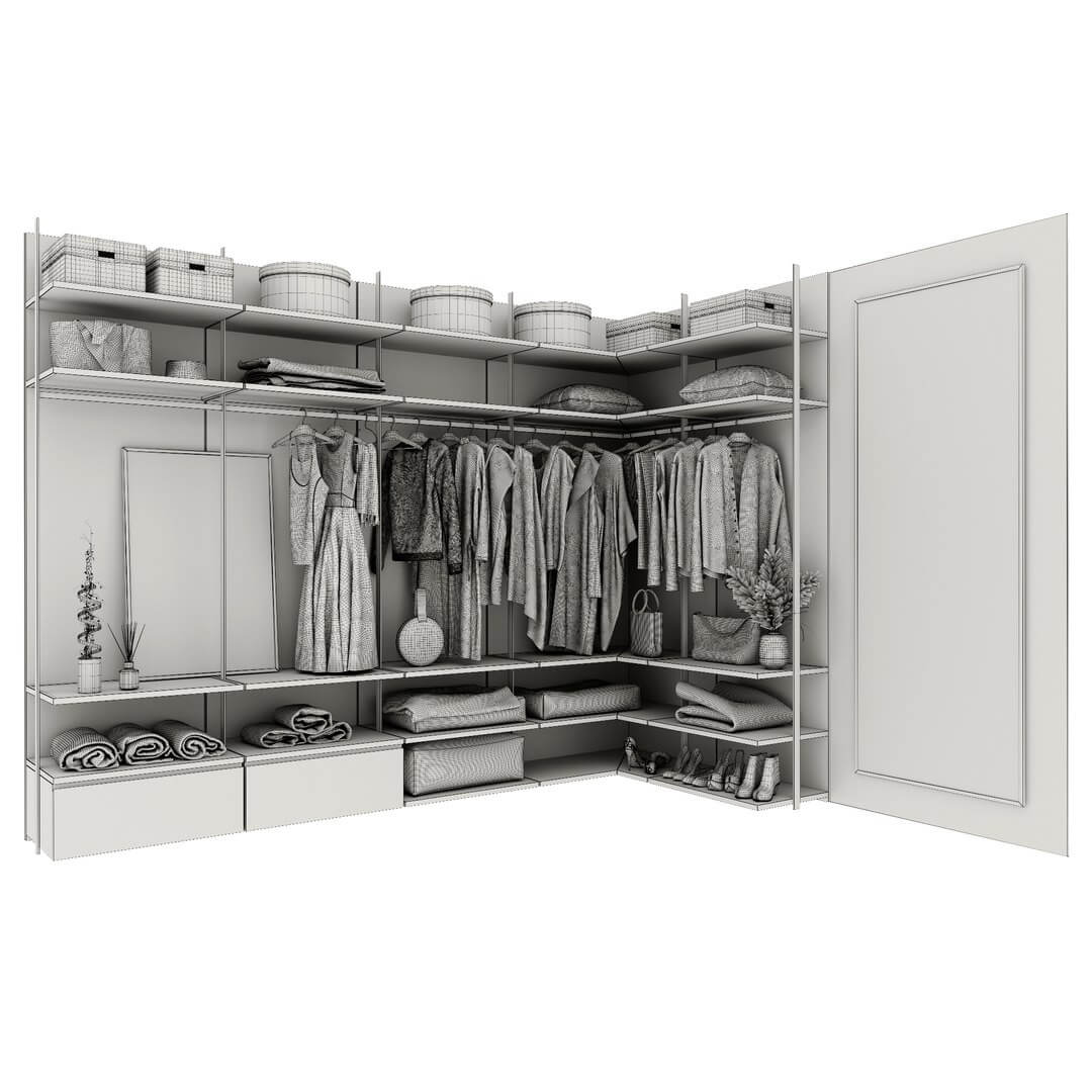 Wardrobe 020 - 3D Model by moradalia