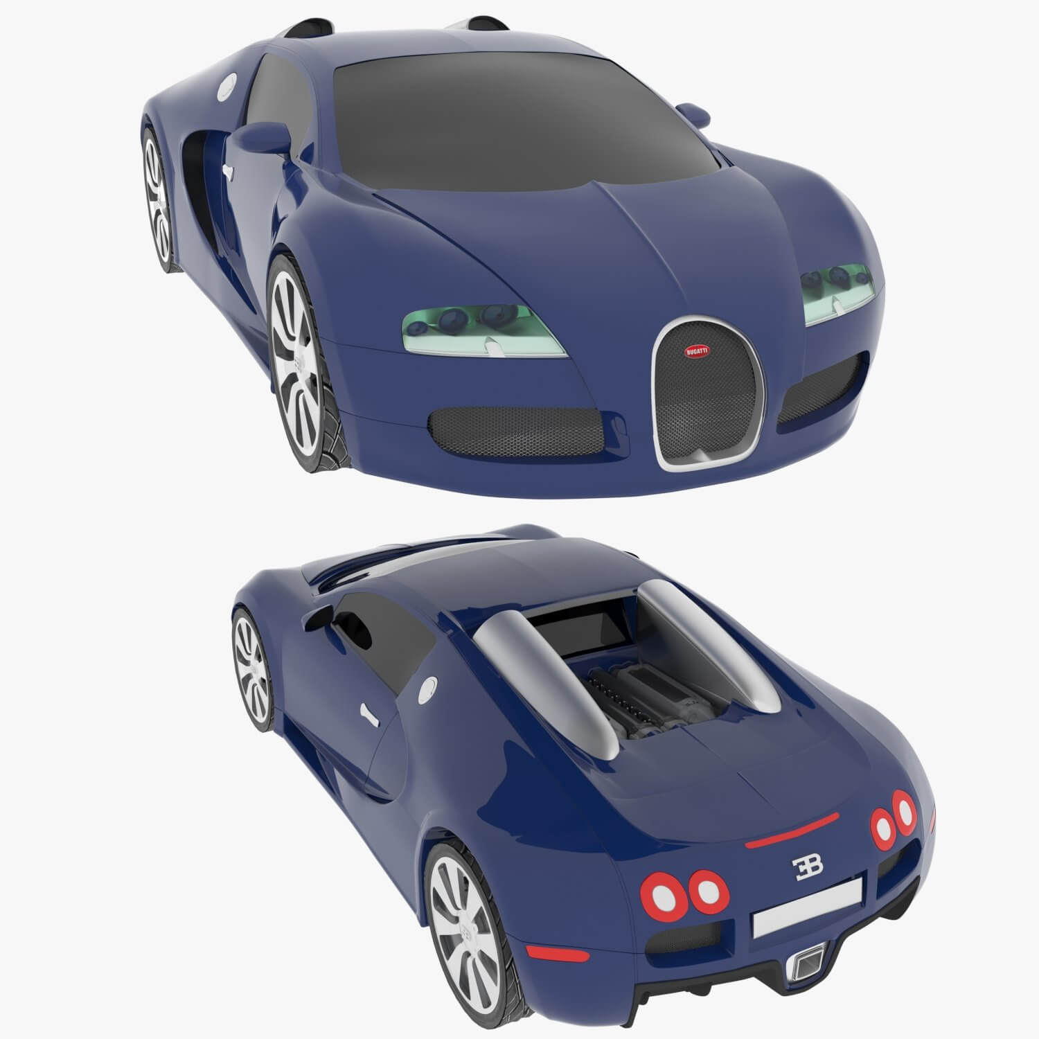 Simple Bugatti Veyron - 3D Model by Mostafaamini