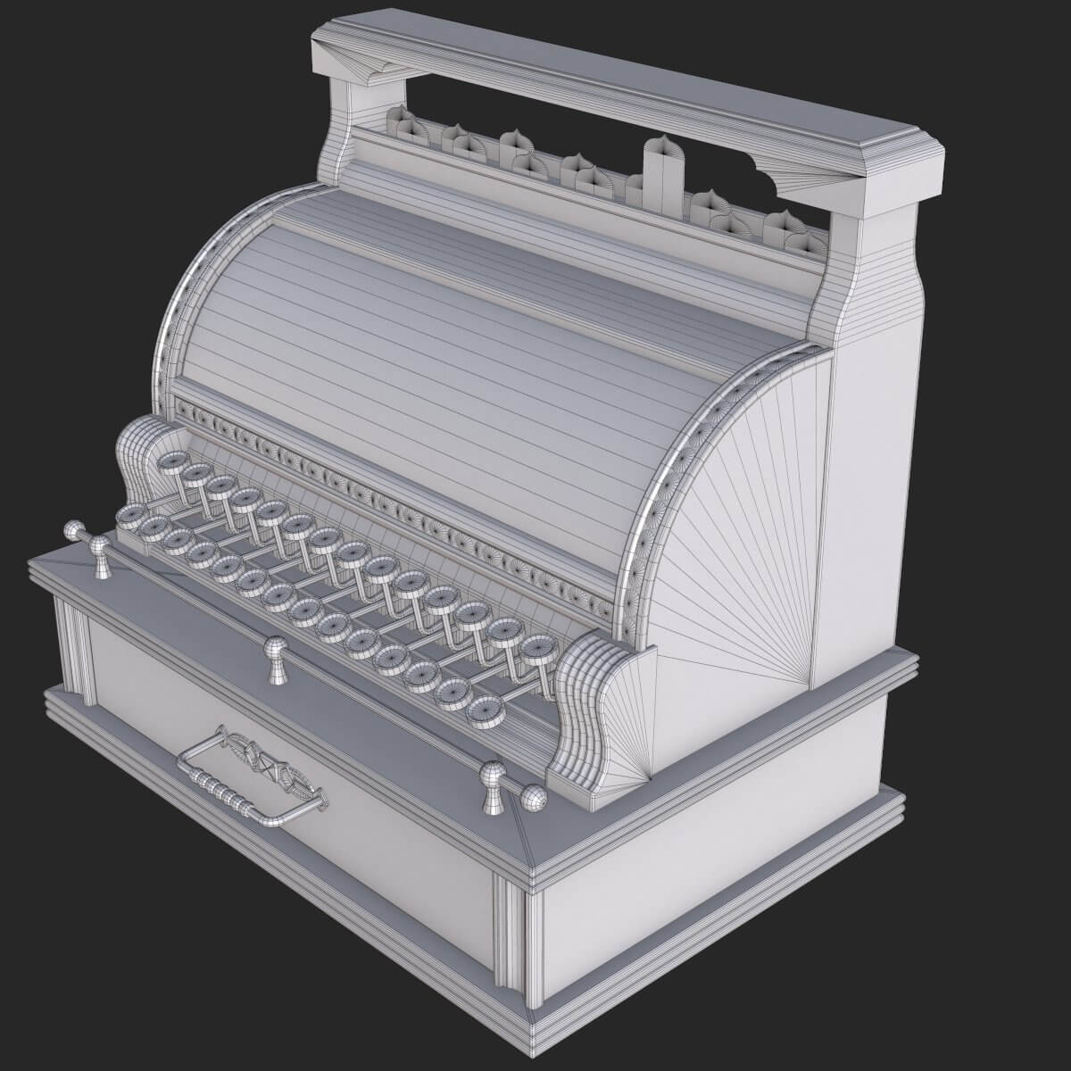 Old Antique Cash Register - 3D Model by MovART