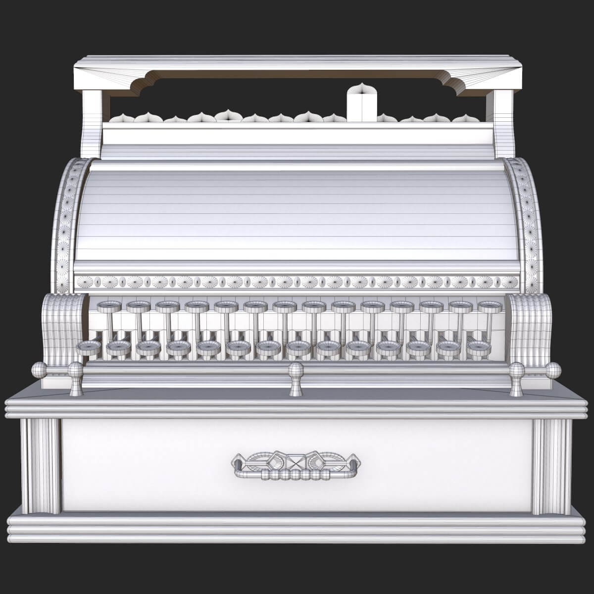 Old Antique Cash Register - 3D Model by MovART
