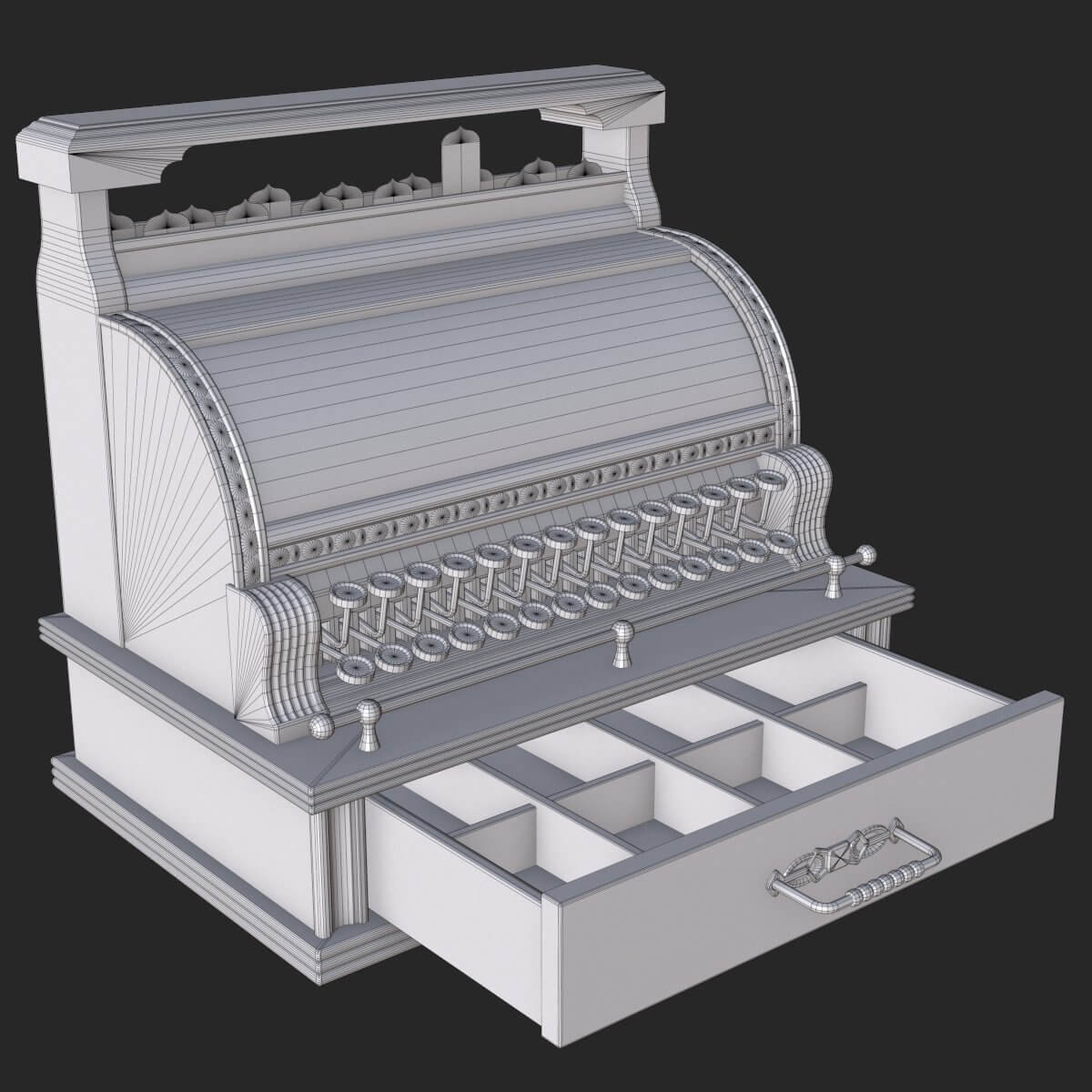 Old Antique Cash Register - 3D Model by MovART