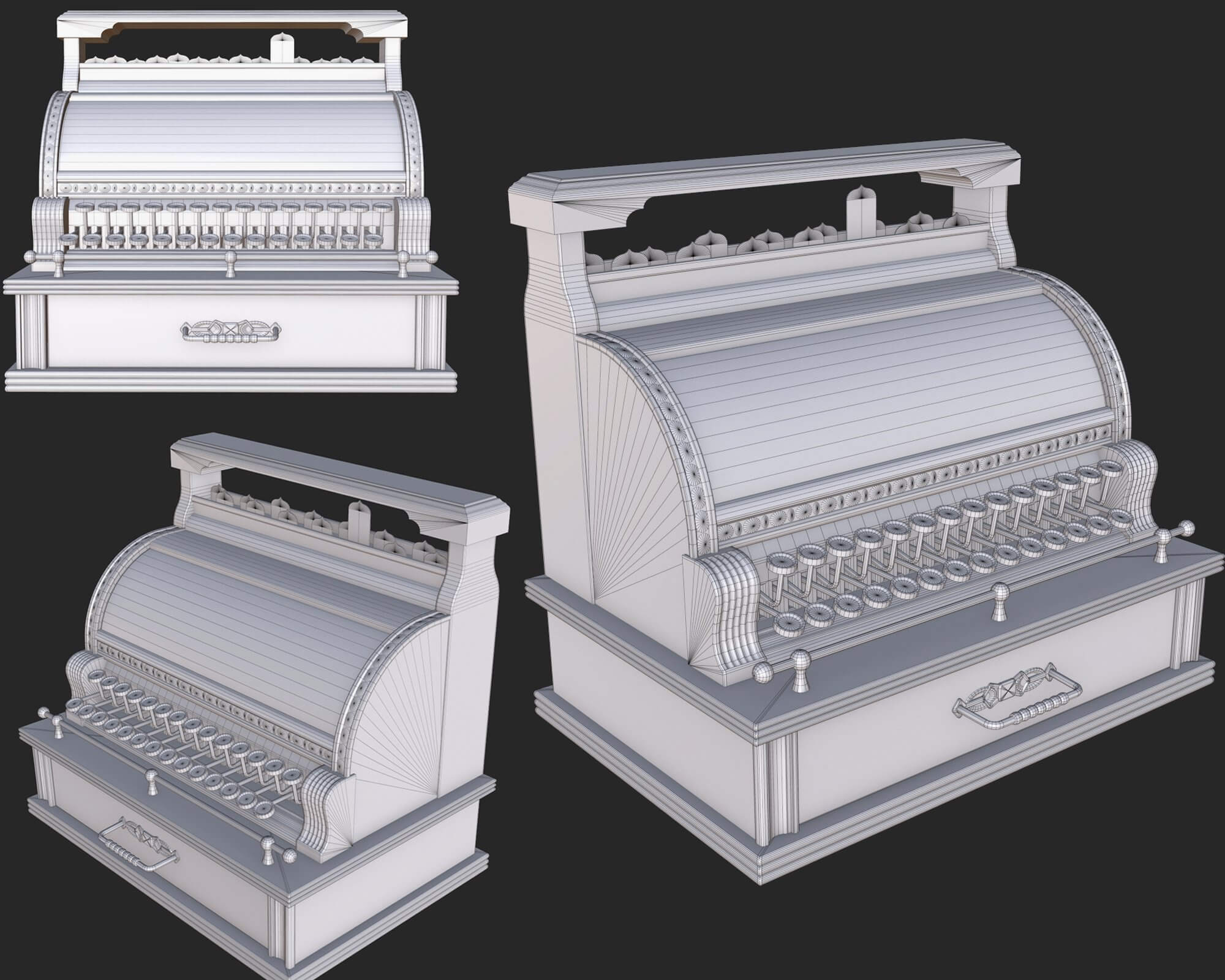 Old Antique Cash Register - 3D Model by MovART