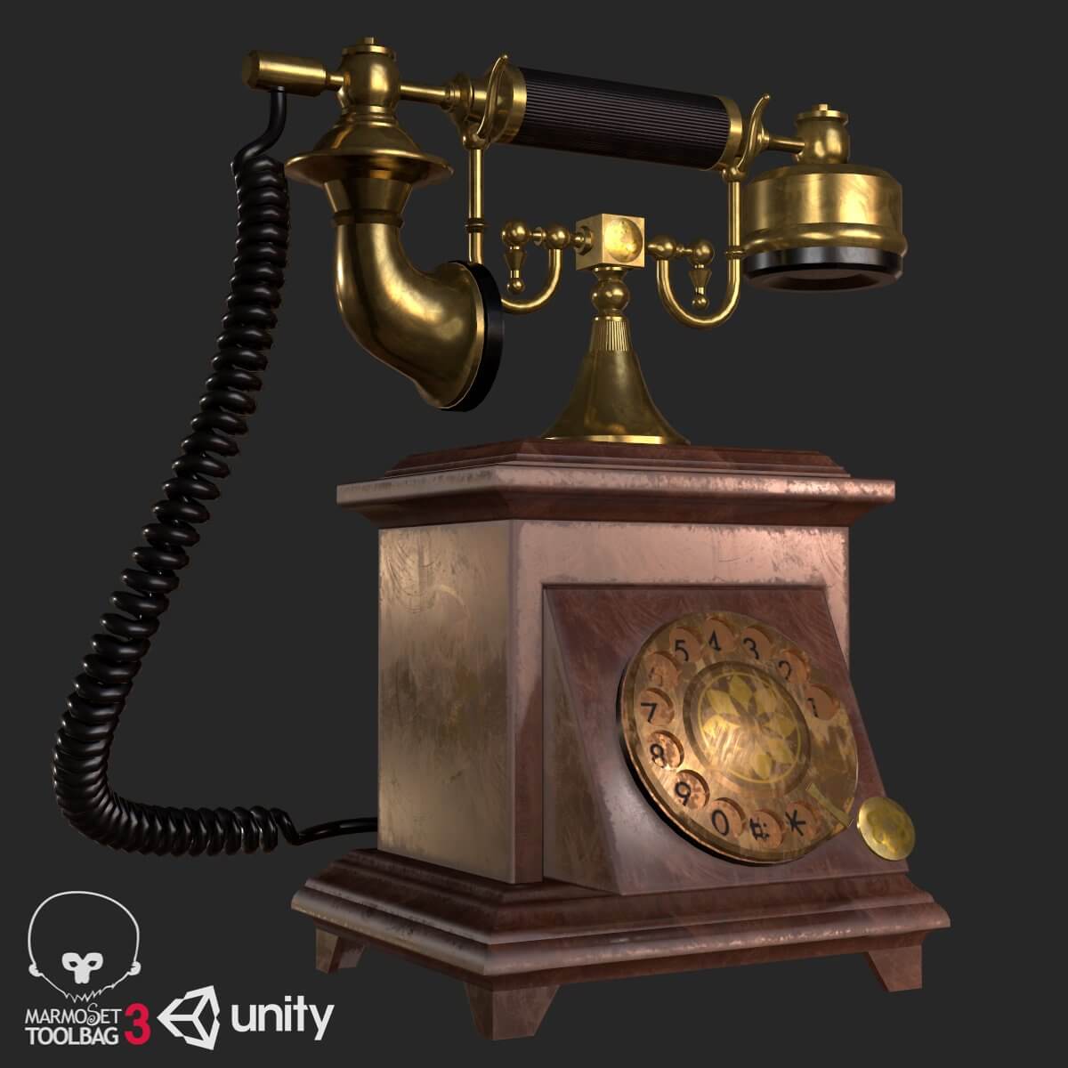 Old Antique Phone - 3D Model by MovART
