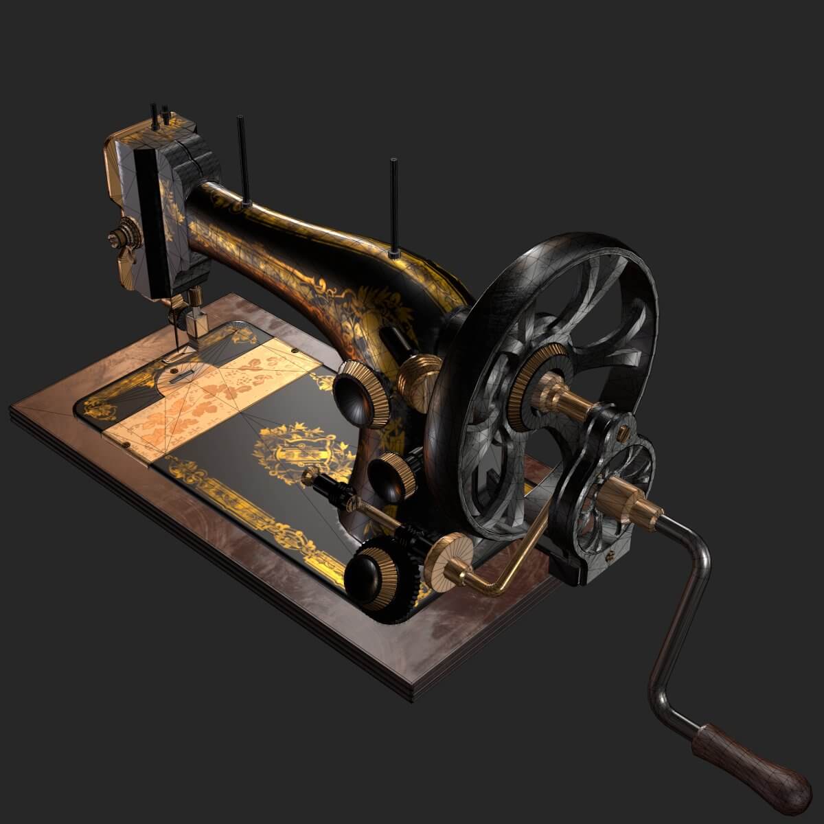 Old Antique Sewing Machine - 3D Model by MovART