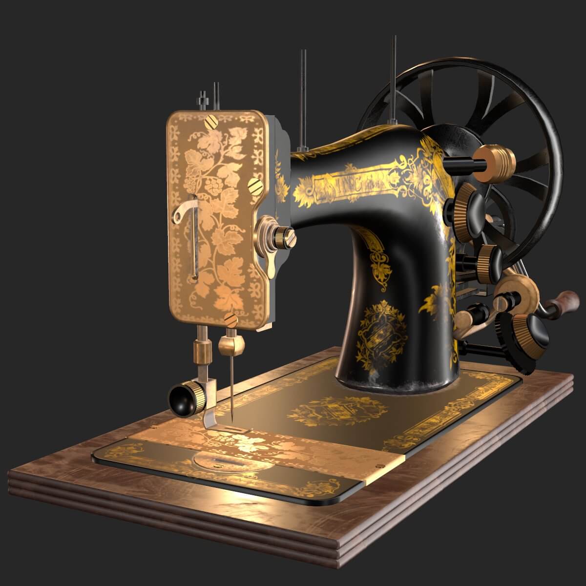 Old Antique Sewing Machine - 3D Model by MovART