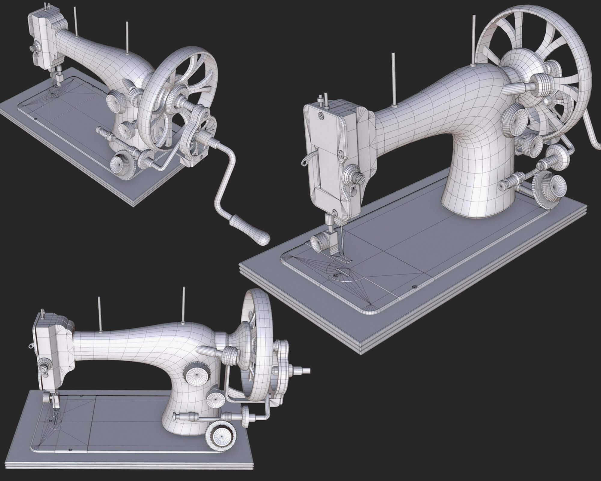 Old Antique Sewing Machine - 3D Model by MovART