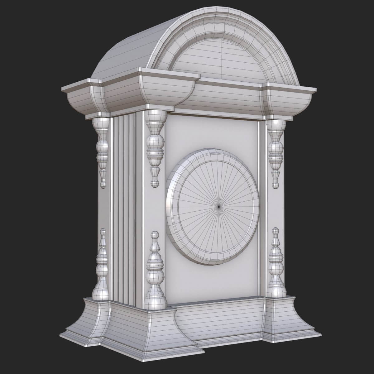 Old Antique Table Clock - 3D Model by MovART