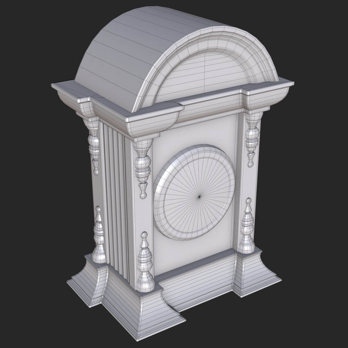 Old Antique Table Clock - 3D Model by MovART