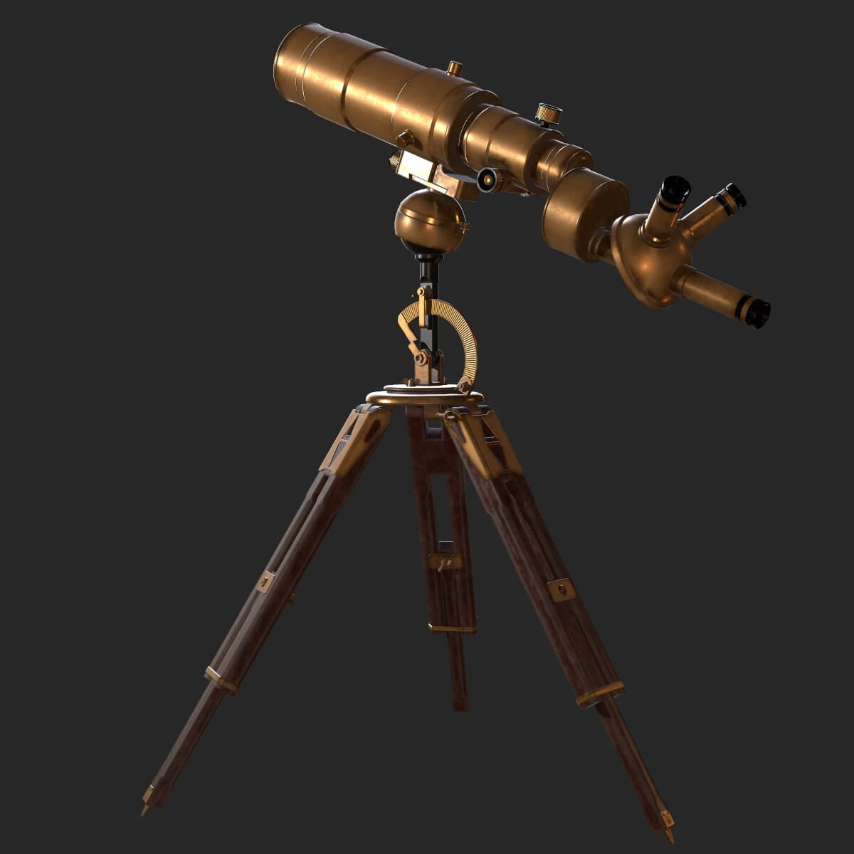 Old Antique Telescope - 3D Model by MovART