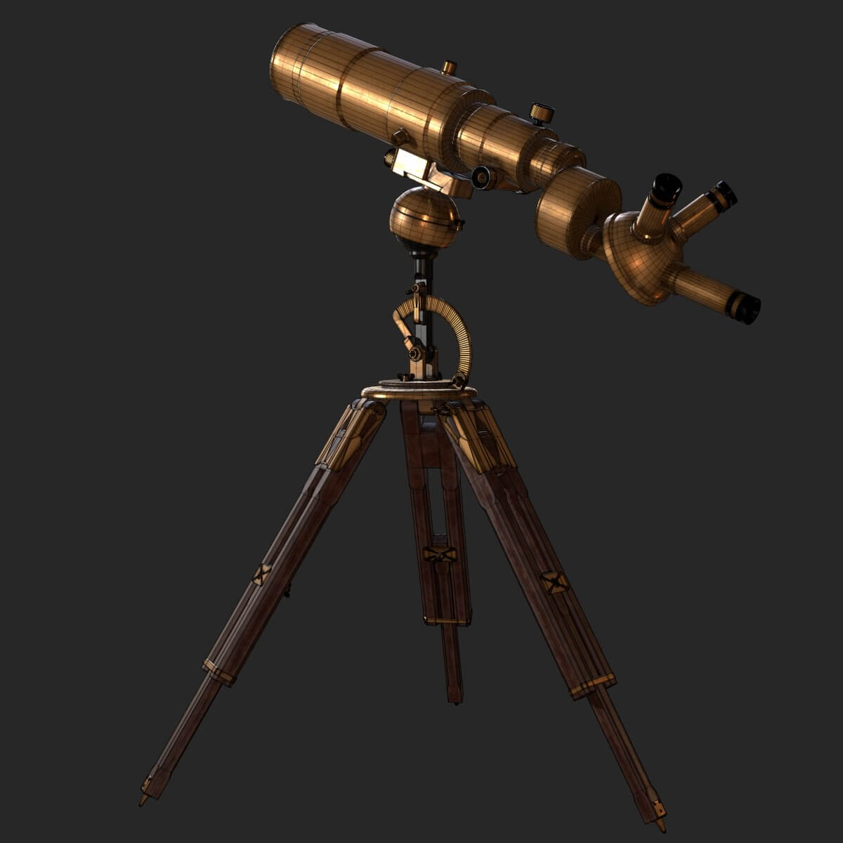 Old Antique Telescope - 3D Model by MovART