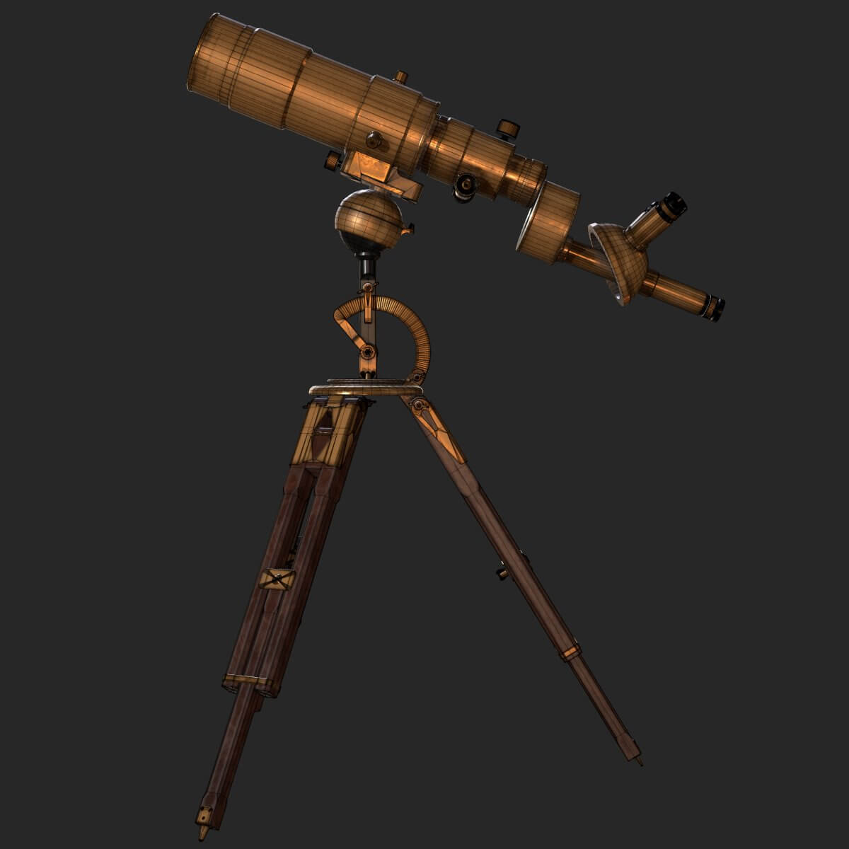 Old Antique Telescope - 3D Model by MovART