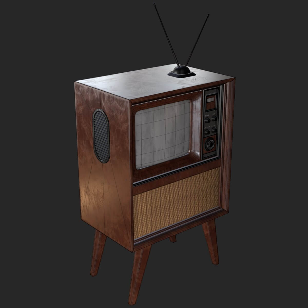Retro Vintage TV - 3D Model by MovART