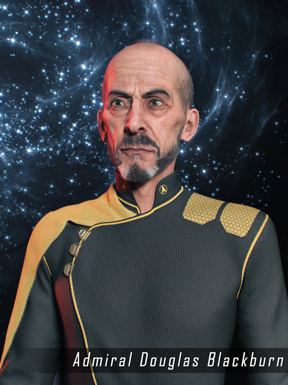 Admiral Portrait 2 3D Render, Digital Art by MoxiePop