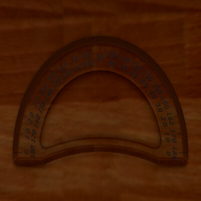 180 Degree Protractor 15cm - Free 3D Model by MRAnyCAD