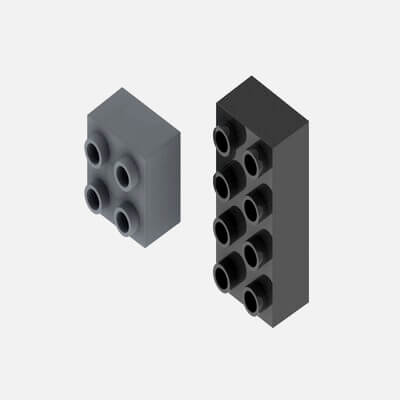 2X2 and 2X4 Building Blocks Design - 3D Model by MRAnyCAD