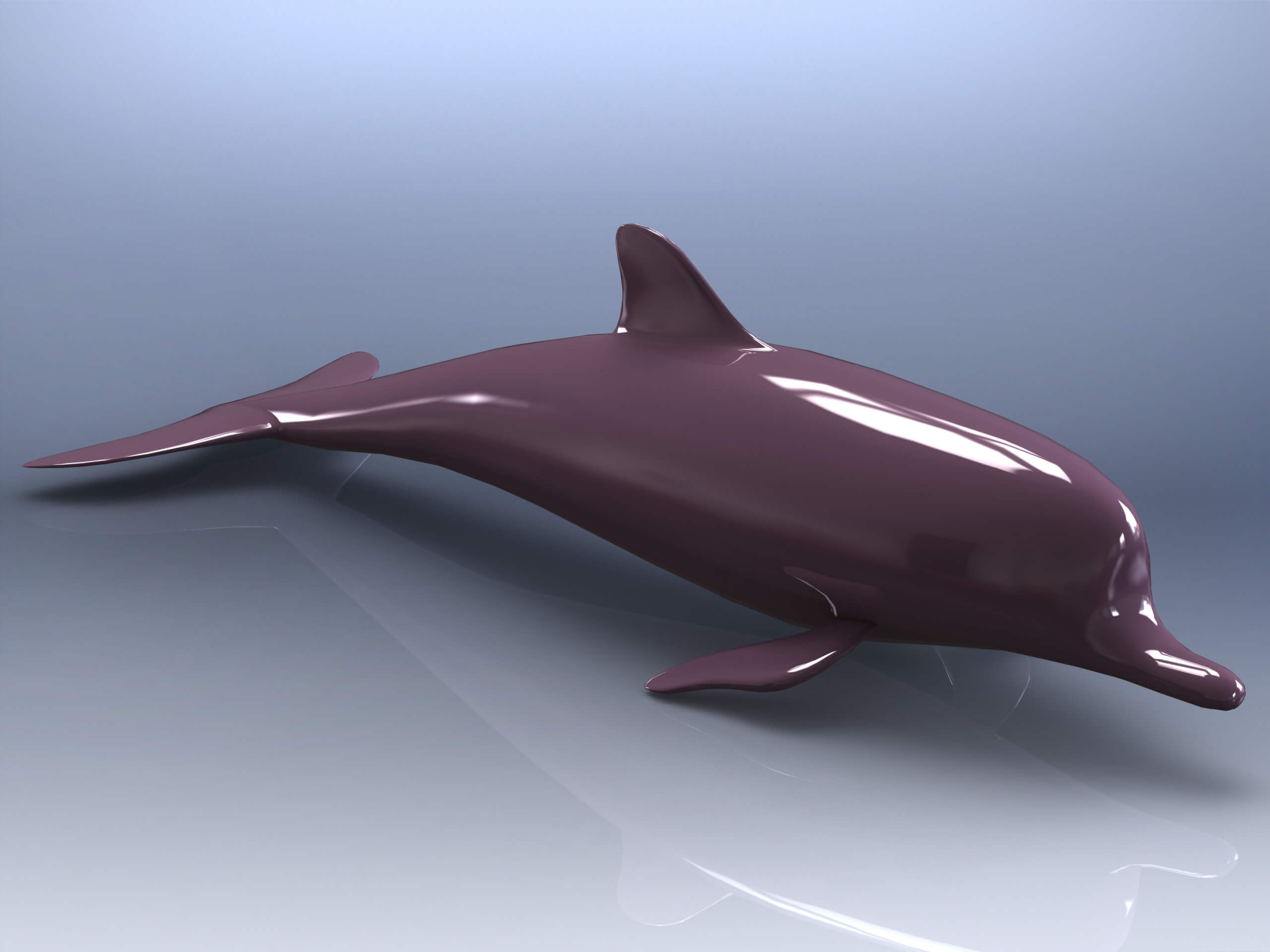 3D Art Surface Pink Dolphin by MRAnyCAD