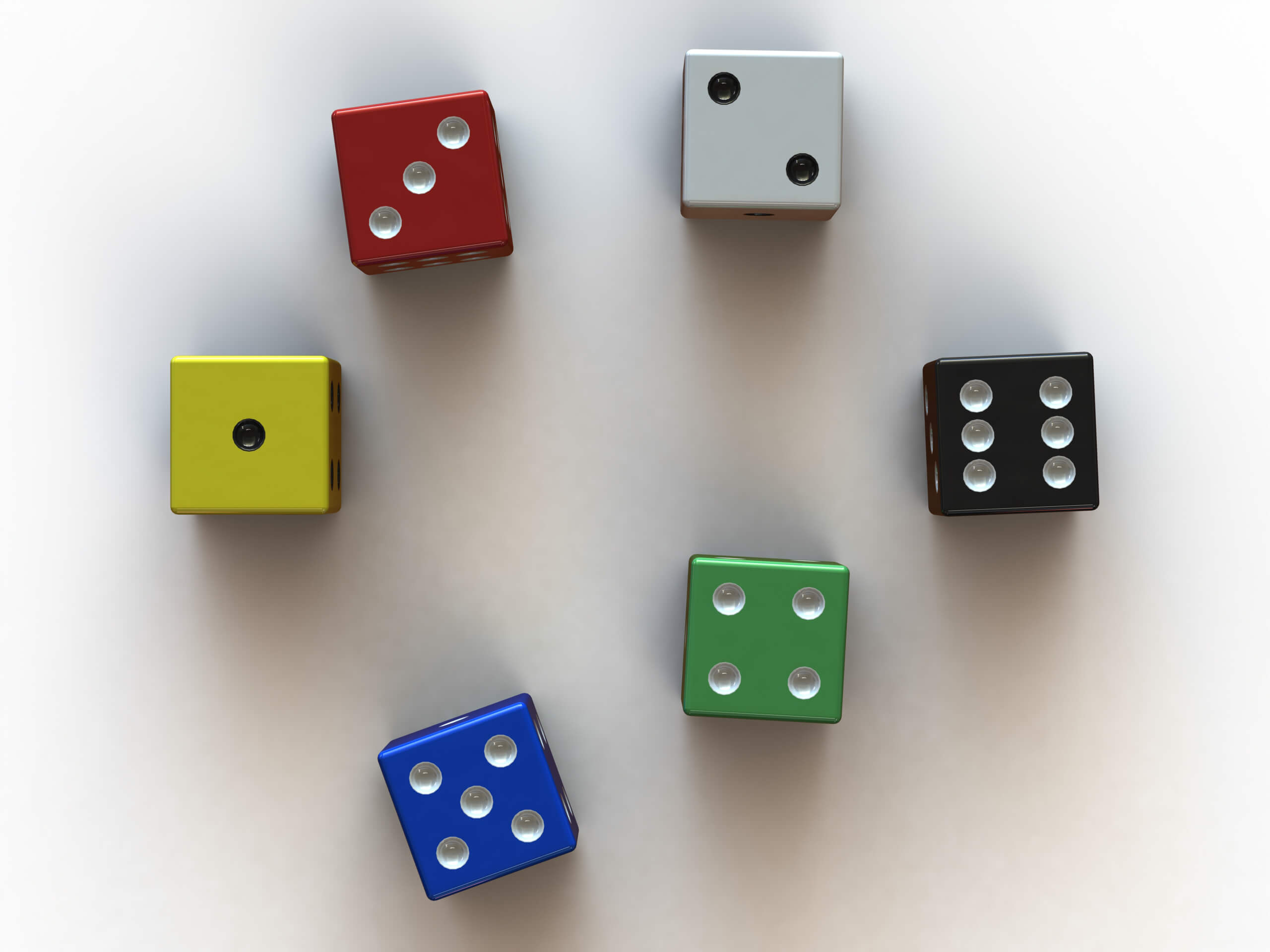 6 Sided Plastic Dice Set - 3D Model by MRAnyCAD