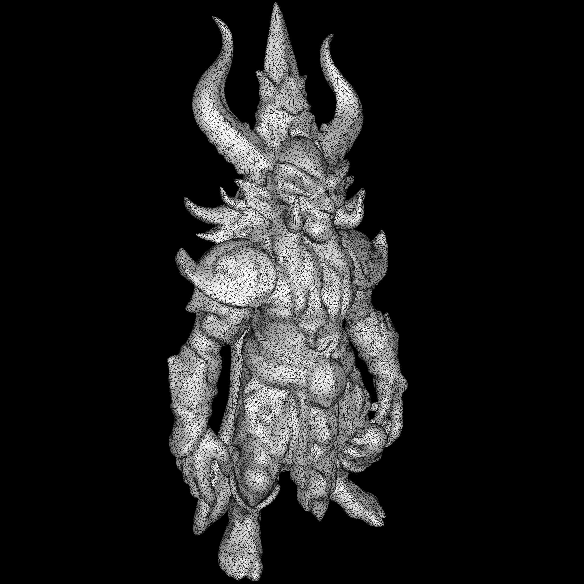 Ancient Demon Guardian Statue - 3D Model by MRAnyCAD