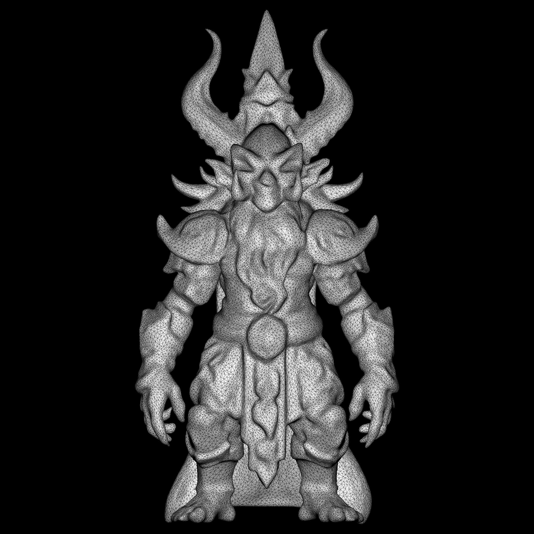 Ancient Demon Guardian Statue - 3D Model by MRAnyCAD