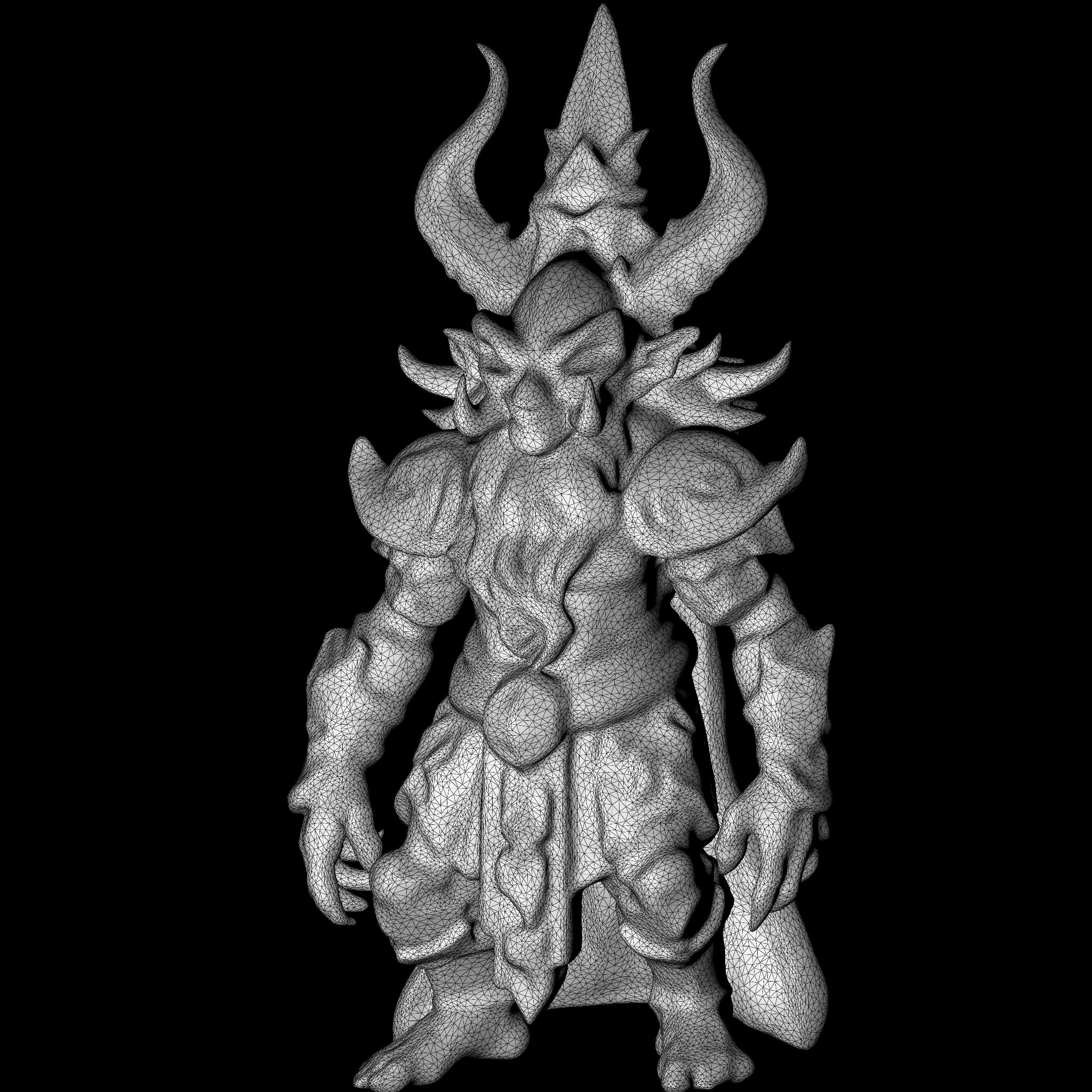 Ancient Demon Guardian Statue - 3D Model by MRAnyCAD