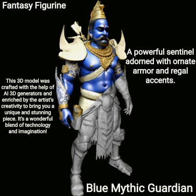 Blue Mythic Guardian - 3D Model by MRAnyCAD
