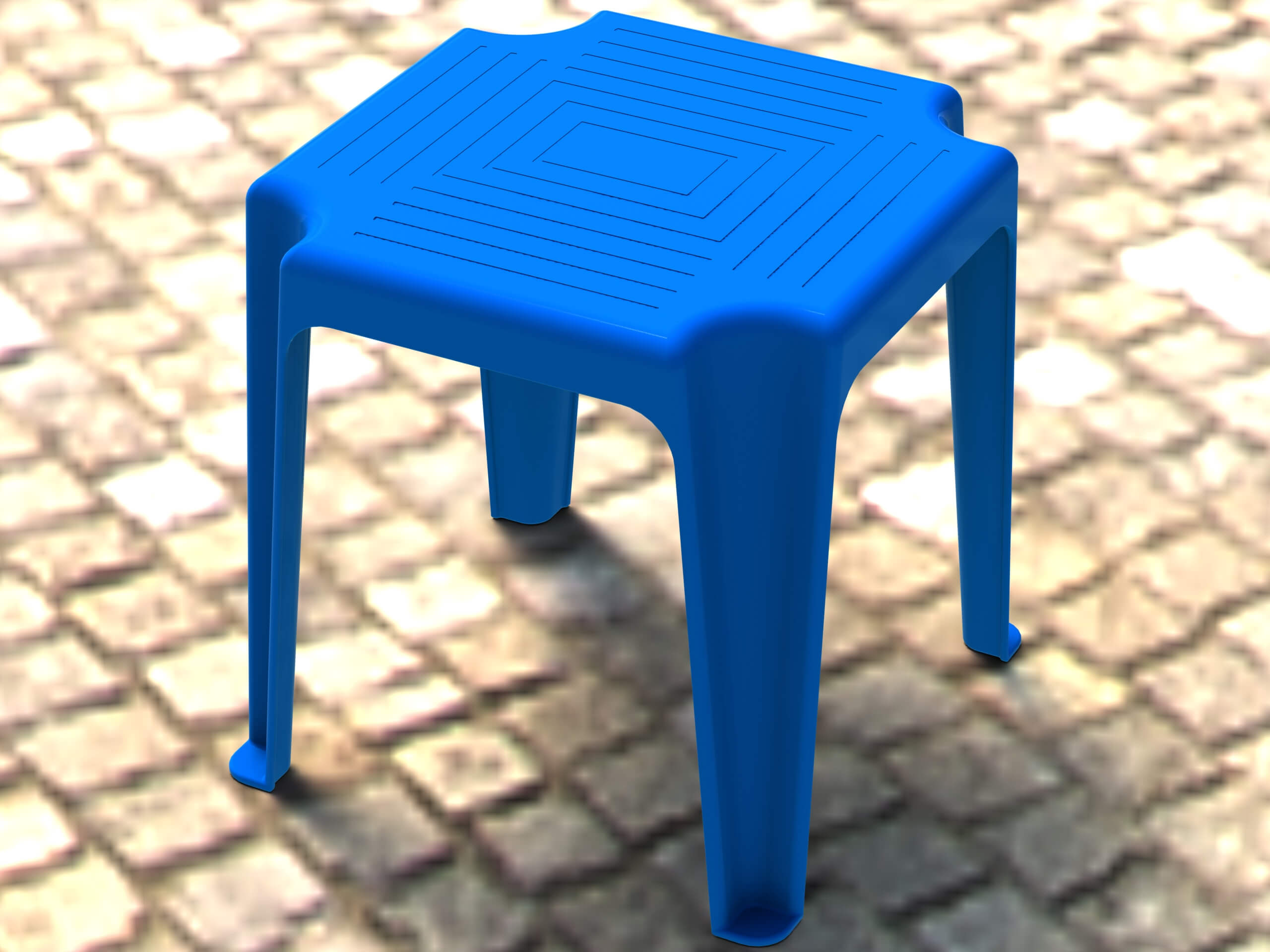 Blue Stackable Plastic Outdoor Side Table - 3D Print Model by MRAnyCAD