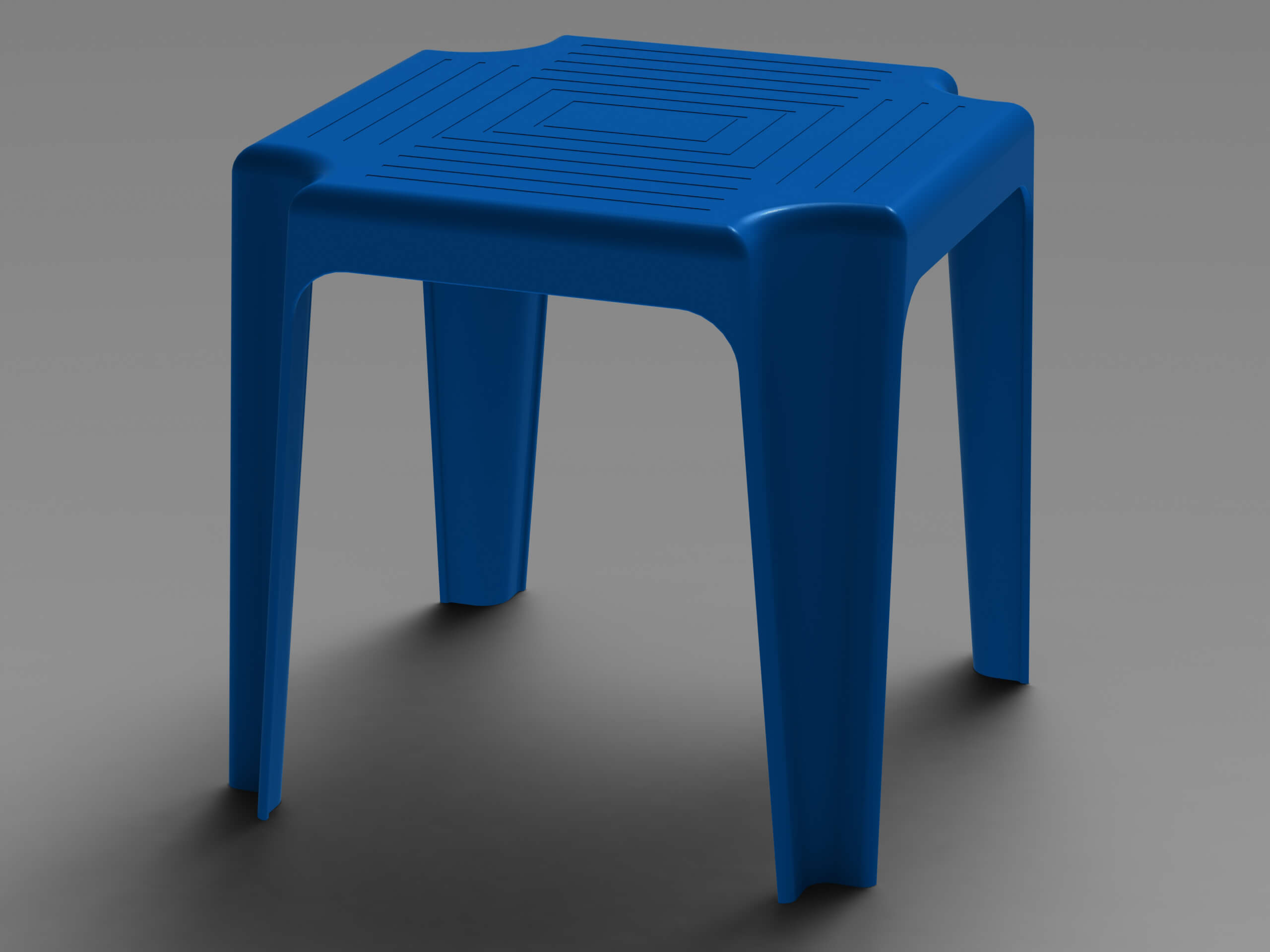 Blue Stackable Plastic Outdoor Side Table - 3D Model by MRAnyCAD