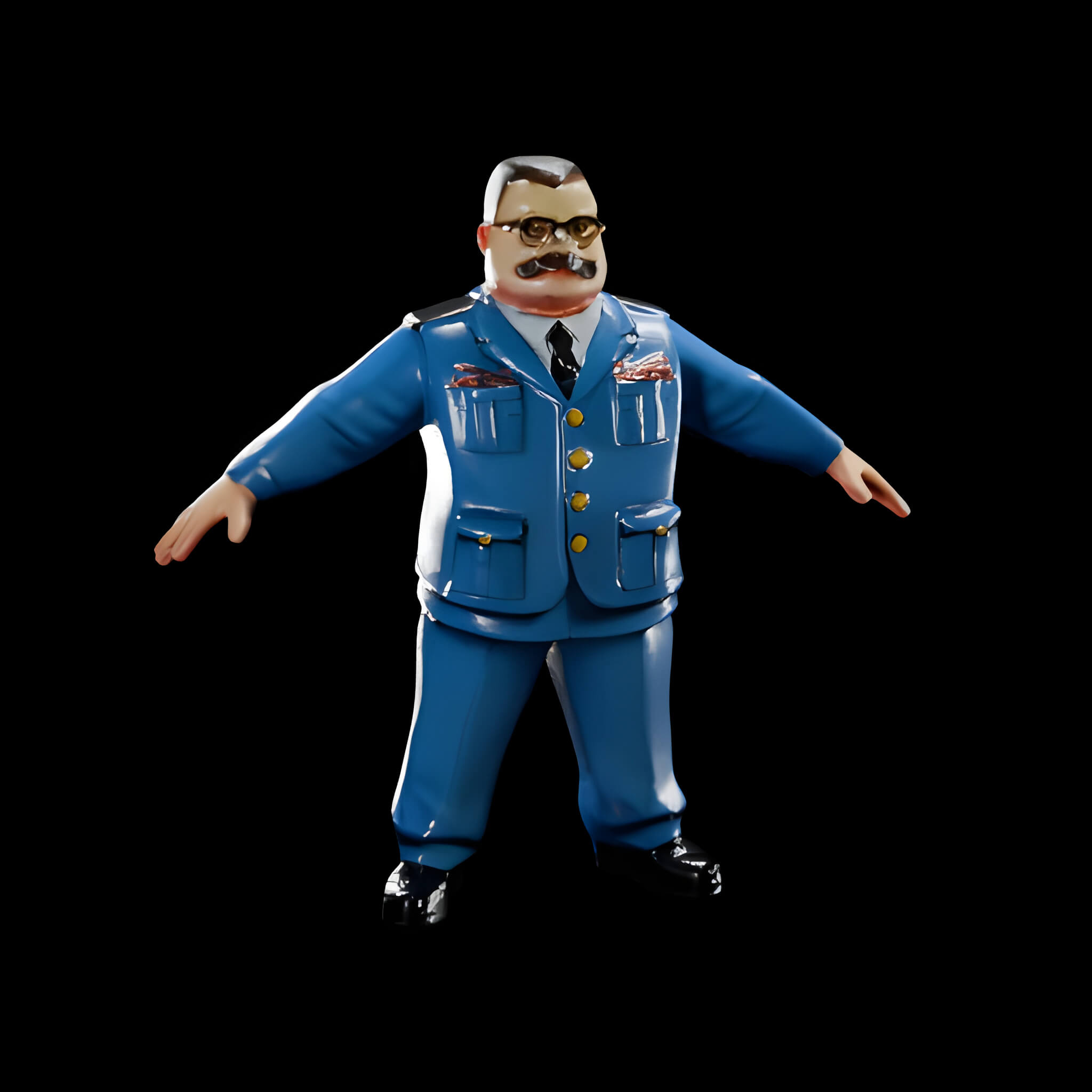 Cartoon General Figurine Set - 3D Model by MRAnyCAD