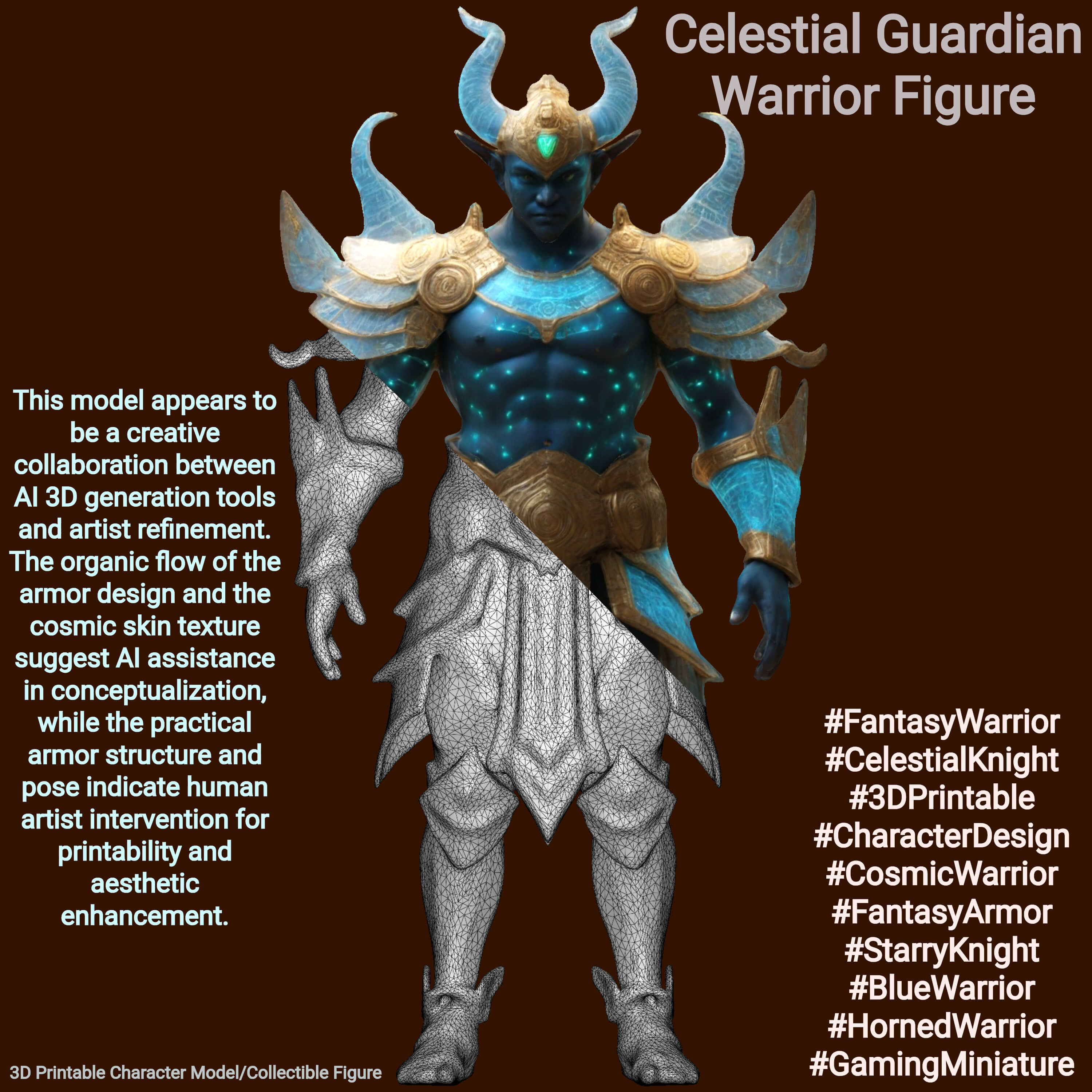 Celestial Guardian Warrior Figure - 3D Model by MRAnyCAD