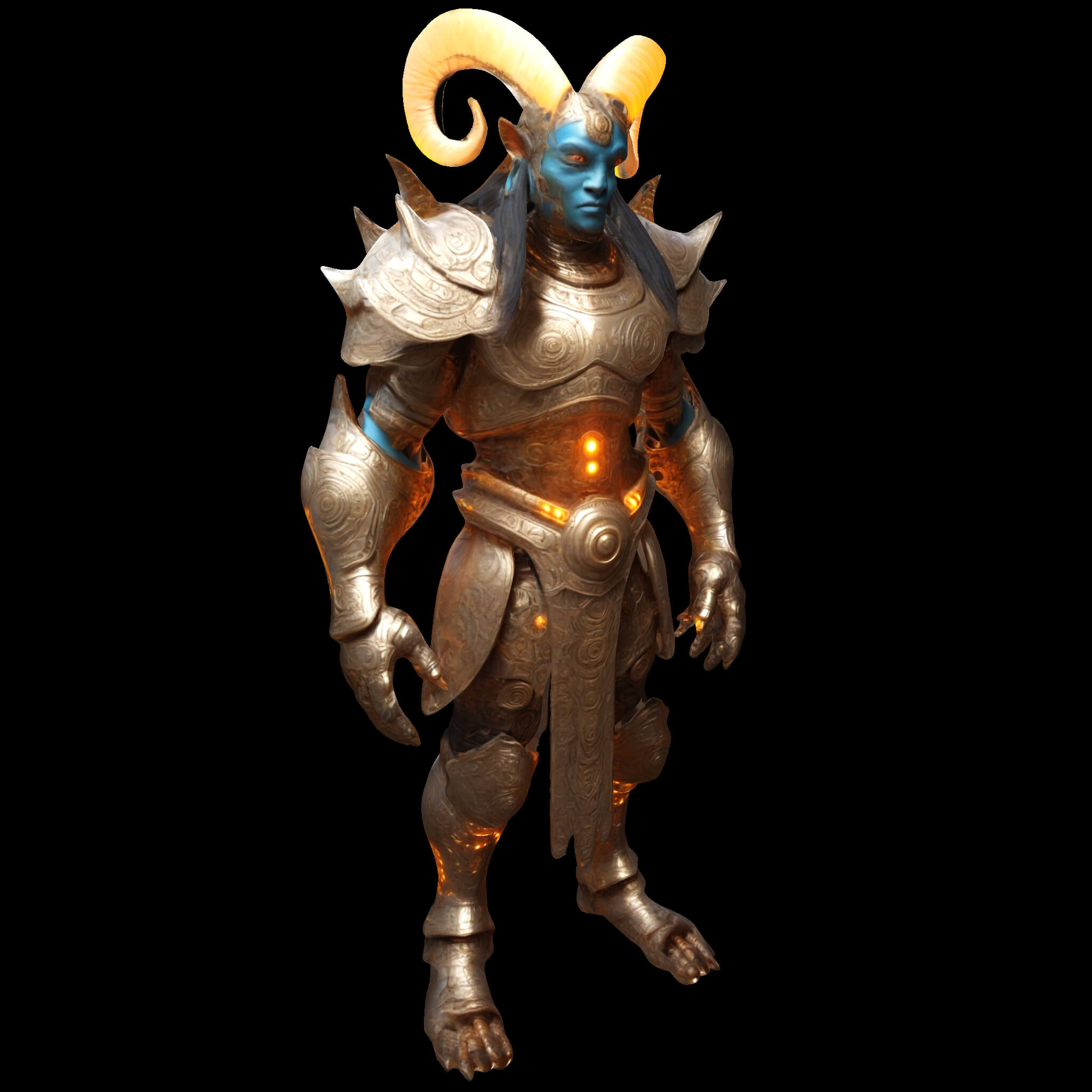 Celestial Horned Guardian - 3D Model by MRAnyCAD