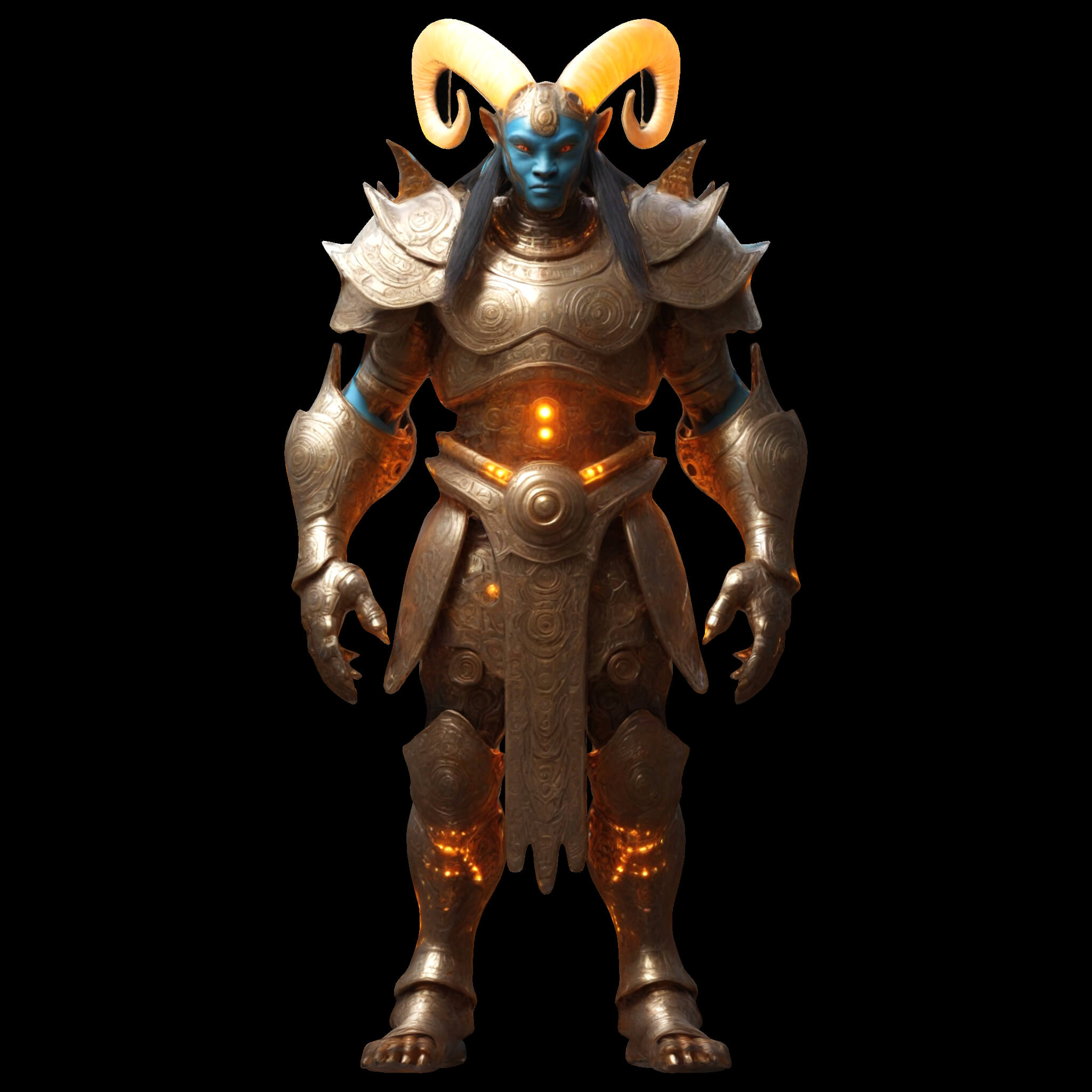 Celestial Horned Guardian - 3D Model by MRAnyCAD