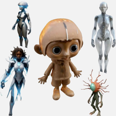 Character Collection: Sci-Fi and Fantasy Bundle 3D Model by MRAnyCAD