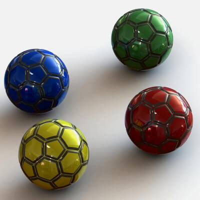 Colored Plastic Football Ball 20 Cm - 3D Model by MRAnyCAD